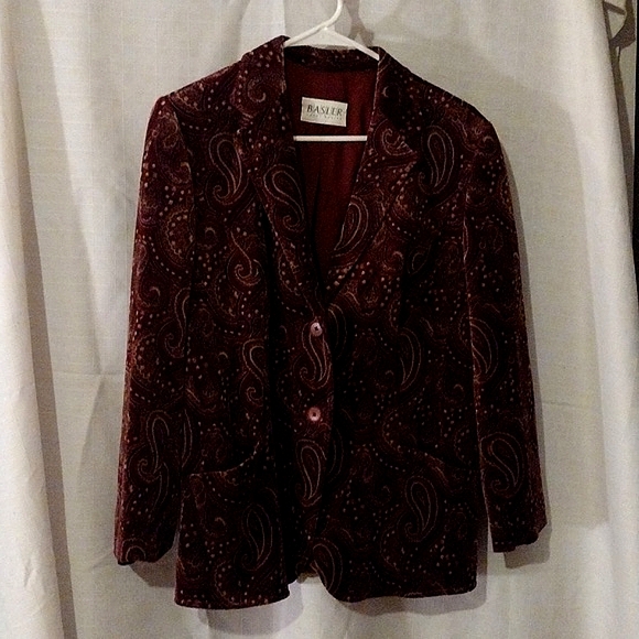 Belzer | Jackets & Coats | Vintage Basler Velvet Jacket Paisley In Rich ...